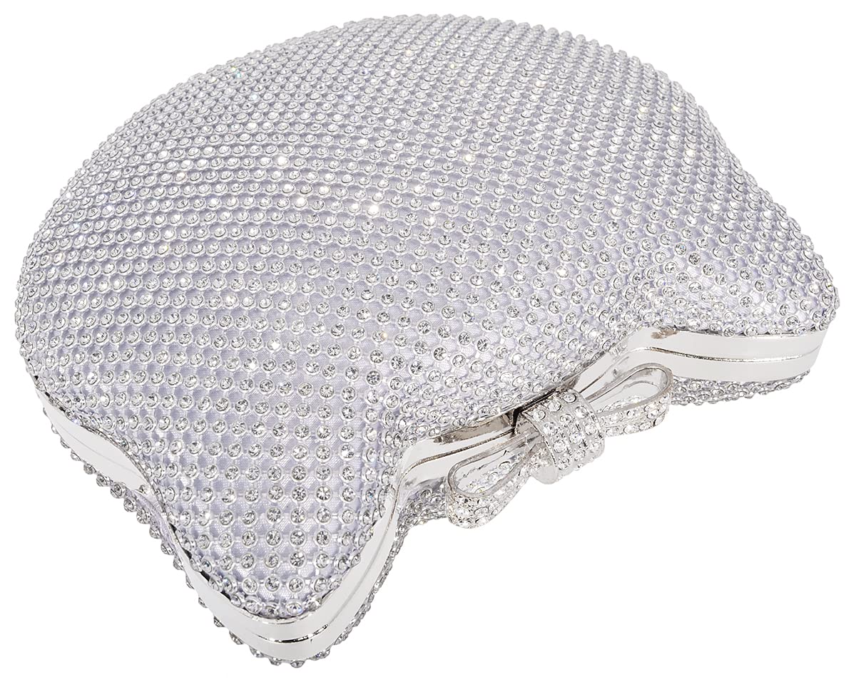 Sumnn Crystal Evening Clutch Woman Evening Bag For Party and wedding (silver)