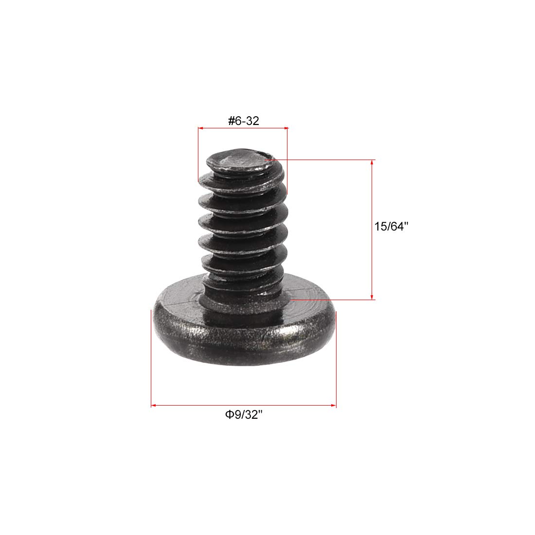 uxcell #6-32 x 15/64" Phillips Pan Head Screw Fastener Black for Laptop PC TV Fan Switch 120pcs