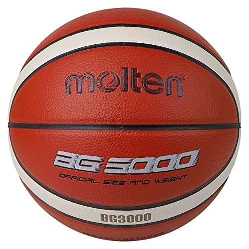 Molten BG3000 Basketball, Indoor/Outdoor, Rubber, Size 7, Orange/Ivory, Suitable for Boys Age 14 & Adult