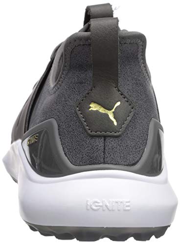 Puma Golf Men's Ignite Nxt Lace Golf Shoe, Quiet Shade-Puma Team Gold-Puma Black, 10.5 M US