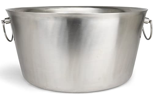 Stainless Steel Insulated Beverage Tub - Real Deal Steel, Large 6 Gallon Round Double Walled Party Tub, Drink Bucket for Parties, Ice Tub Cooler for Wine & Beer
