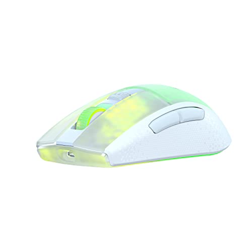 ROCCAT Burst Pro Air Lightweight Symmetrical Optical Wireless RGB Gaming Mouse with 19K DPI Optical Owl-Eye Sensor, Optical Switches, Titan Wheel, 81-Gram Weight β White