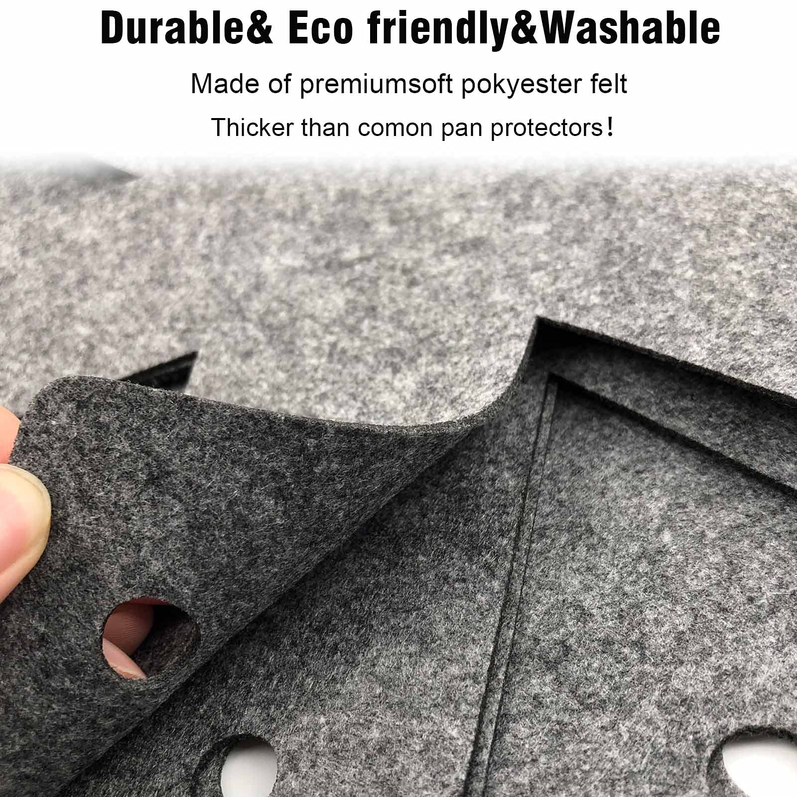 Pot and Pan Protectors, Set of 12 and 3 Different Size, Pot Dividers Pad to Prevent Scratching, Pans Separator and Protect Surfaces of Your Cookware (Grey)