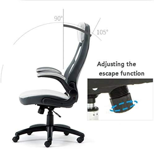 LWW Chairs,Swivel Leather Computer Desk Chairs, with Armrest and Nylon Feet,Chair 90°-105° Tilt Angle for Home Office