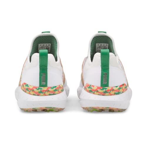 PUMA Men's Ignite Articulate Palmer Camo Golf Shoe, White Silver/Amazon Green, 11.5
