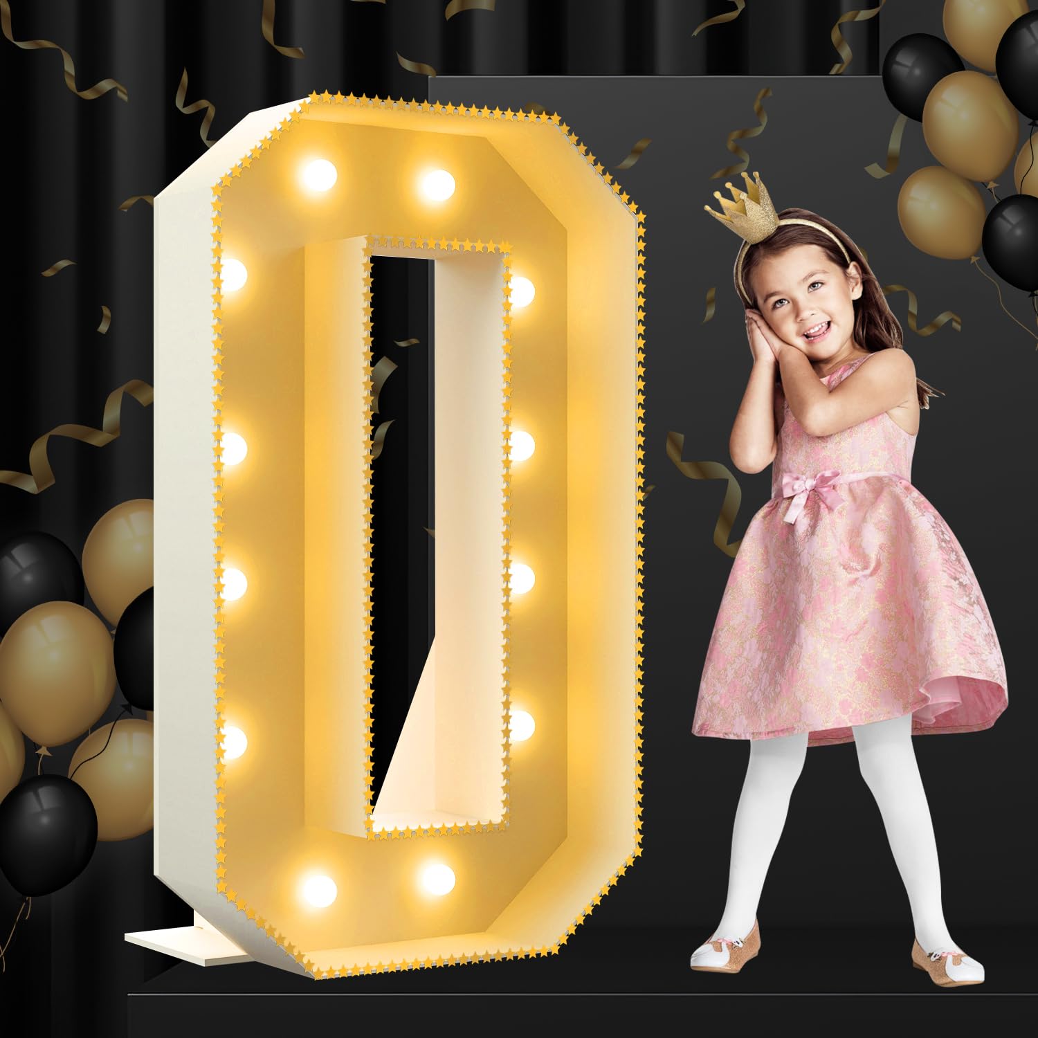 Marquee Numbers 4 Feet Tall Large Light Up Numbers for Party, 60th 65th 16th 4FT Birthday Decorations Anniversary Decor