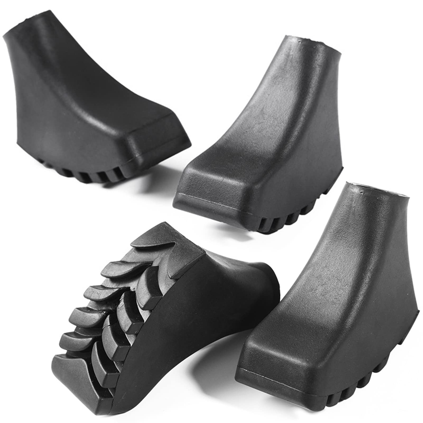 Rubber Trekking Pole Tips 4pcs Walking Hiking Stick Tips Hiking Poles Accessories Replacement Trekking Hiking Sticks Walking Poles Boot Tips Rubber Feet Protectors Fit Most Standard Hiking Poles