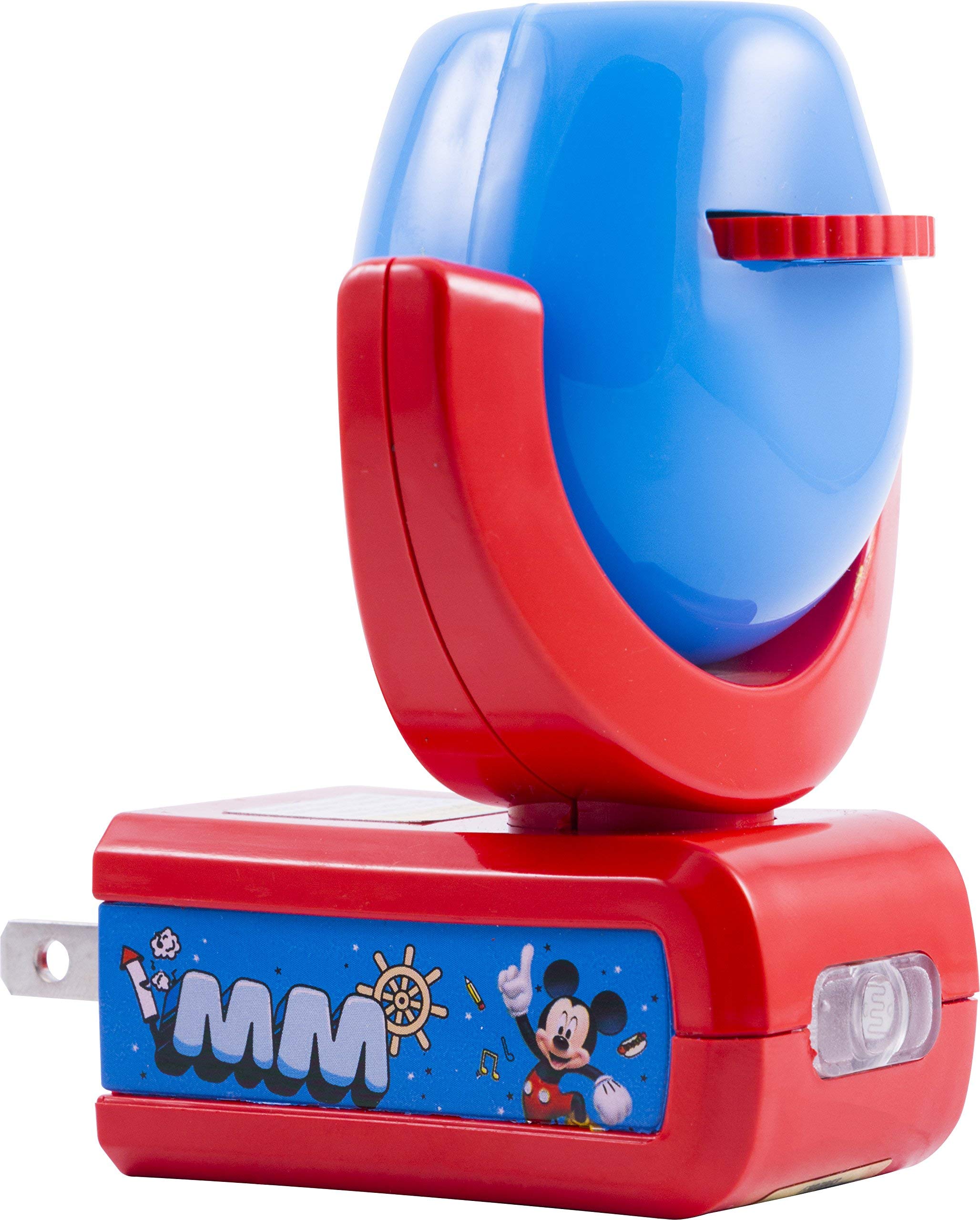 Projectables Disney Mickey and the Roadster Racers LED Kids Night Light, Projector, Plug-in, Dusk to Dawn Sensor, for Hallway, Bedroom, Nursery, Playroom, Gaming Room, 11739
