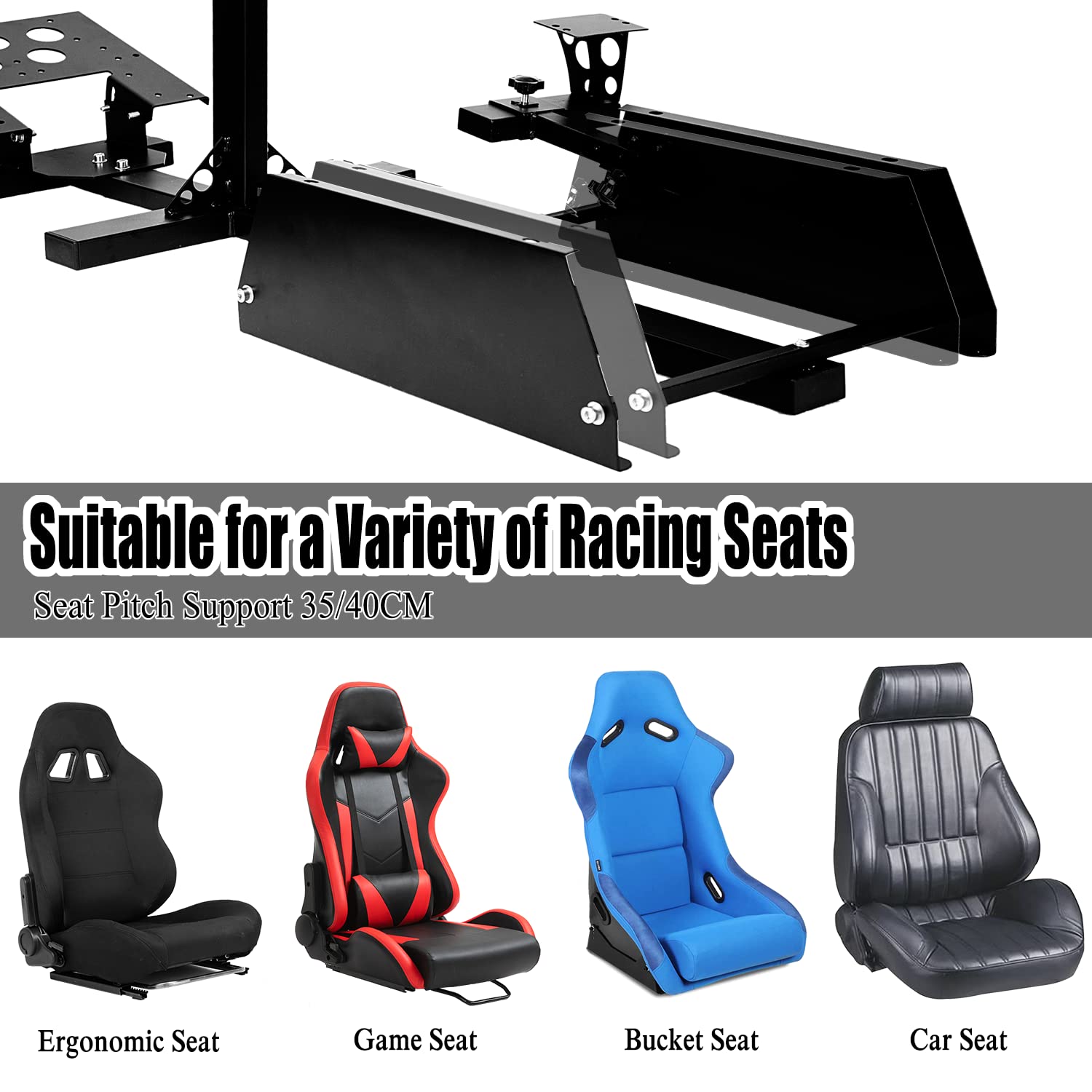Minneer Racing Wheel Stand Simulator Cockpit for Logitech G25 G27 G29 and G920/ All Thrustmaster/All Fanatec Wheels Fits Xbox, PlayStation, PC (Wheel, Shifter and Seat Not Included)