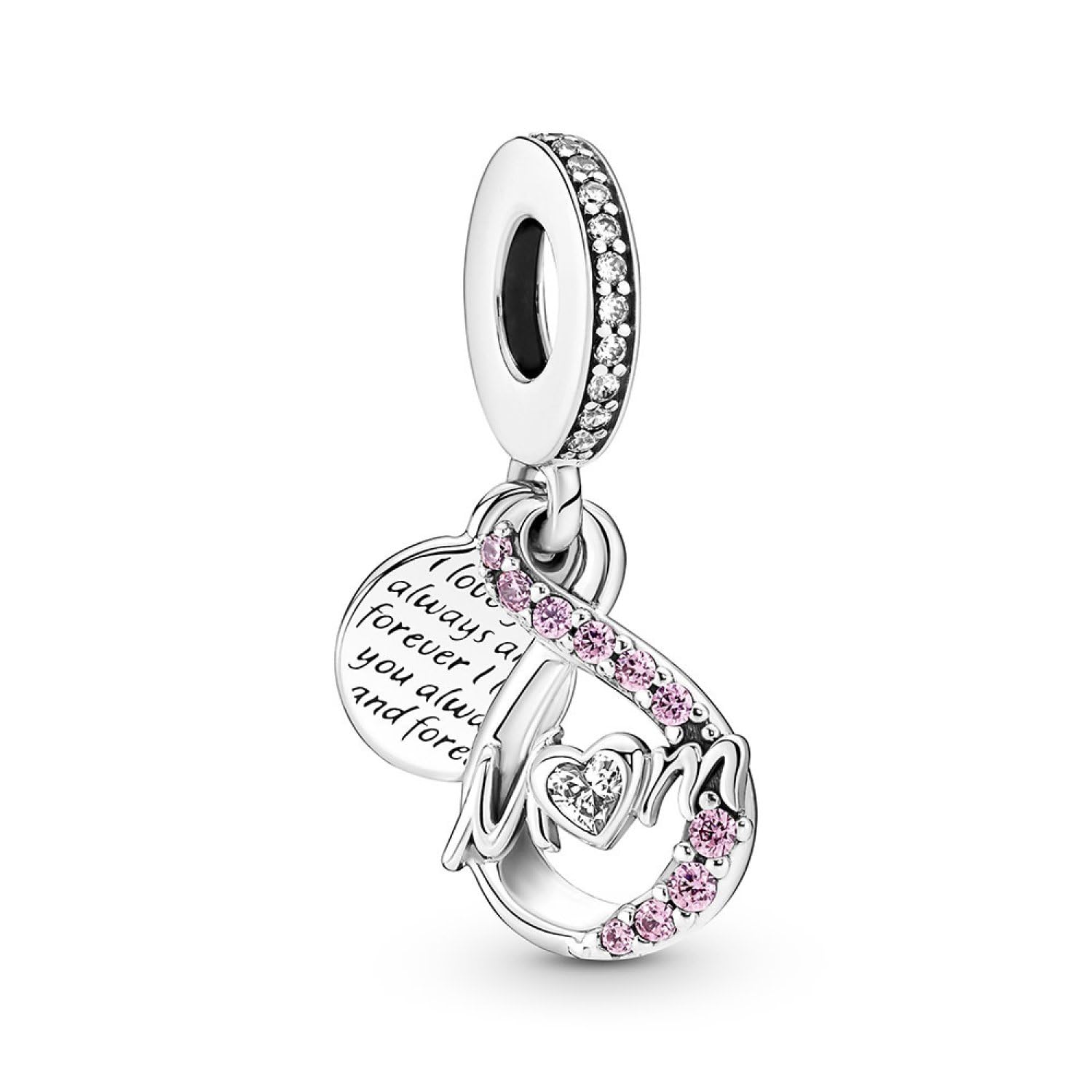 Pandora Mom Infinity PavƩ Double Dangle Charm Bracelet Charm Moments Bracelets - Stunning Women's Jewelry - Gift for Women - Made with Sterling Silver & Cubic Zirconia