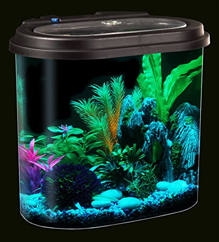 Koller Products AquaView 4.5-Gallon Aquarium Starter Kit with Full Filtration and LED Lighting - 7 Dazzling Colors to Select