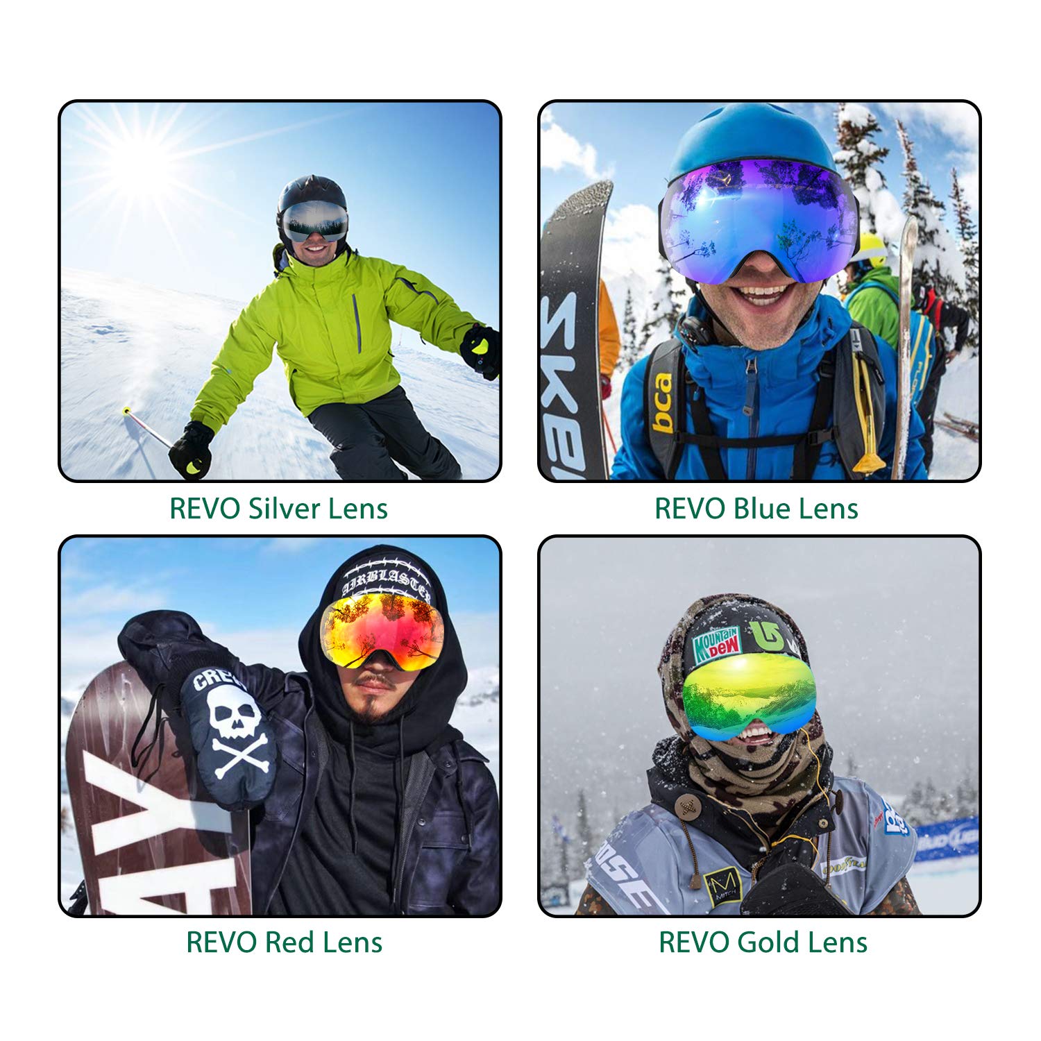 KUYOU Ski Goggles, Snowboard Goggles, Mag-Pro Magnetic Interchangeable Lenses, UV400 Protection Snow Goggles for Men & Women
