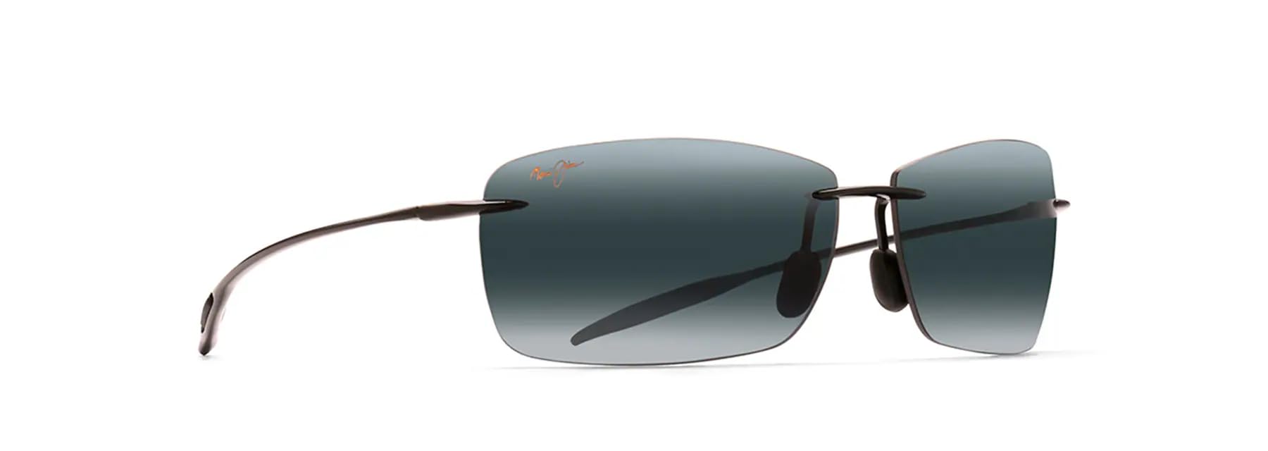 Maui Jim Men's and Women's Lighthouse w/ Patented PolarizedPlus2 Lenses Polarized Rimless Sunglasses, Gloss Black/Neutral Grey Polarized, Medium