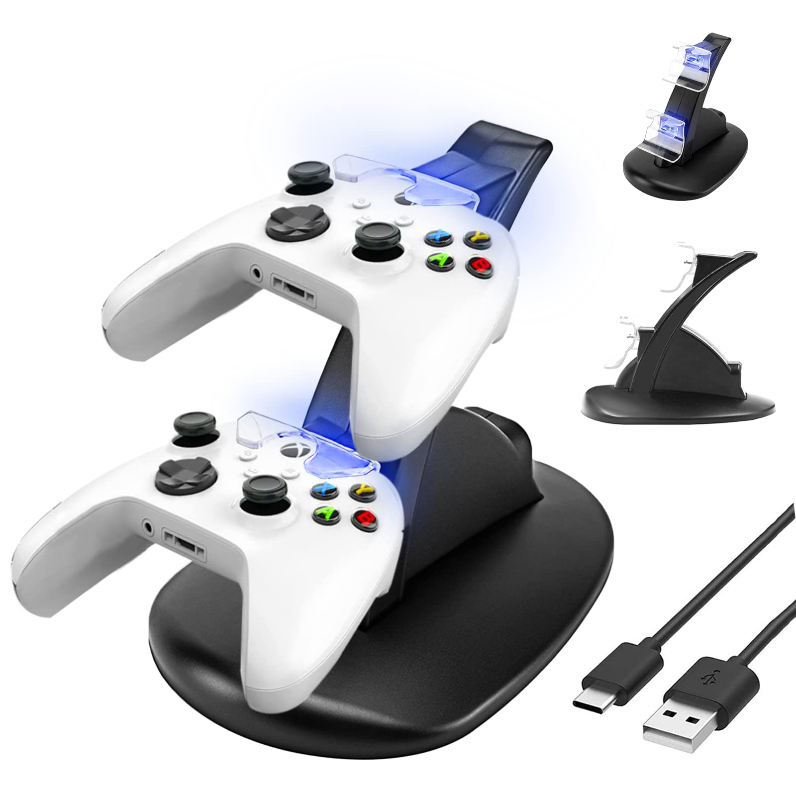 LYCEBELL Dual Charging Controller Station for Xbox One Compatible with Xbox One, Xbox Ones Controller High-Speed Charging Dock Stand for 2 Controllers