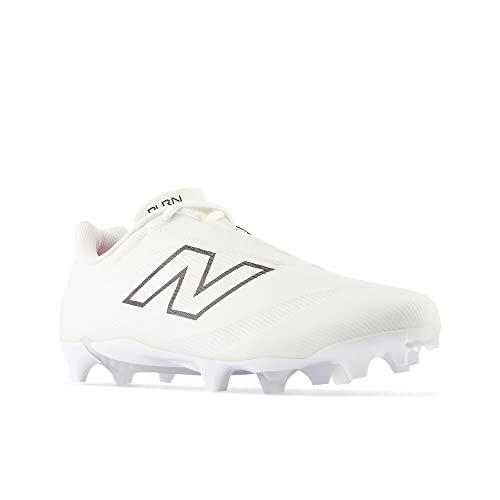 New Balance Unisex BurnX4 Lacrosse Shoe, White/Grey Matter, 12 US Men