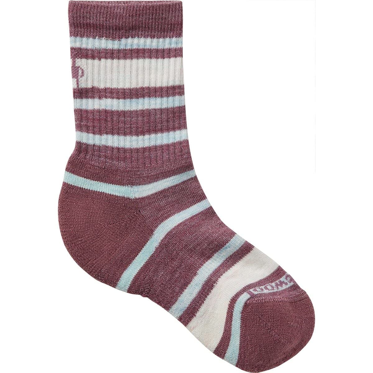 Smartwool Kids' Hike Light Cushion Merino Wool Striped Crew Socks Argyle Purple, Medium