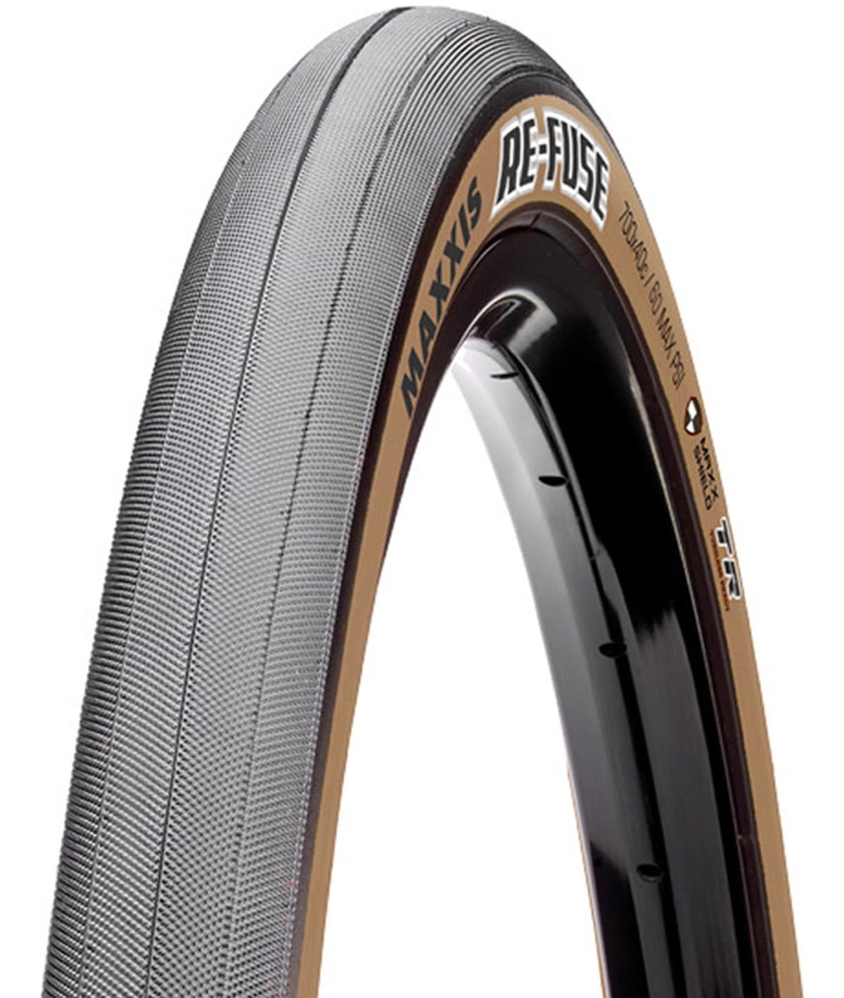 Maxxis Re-Fuse TR Clincher Tire Black/Dark Tan, 700x40c