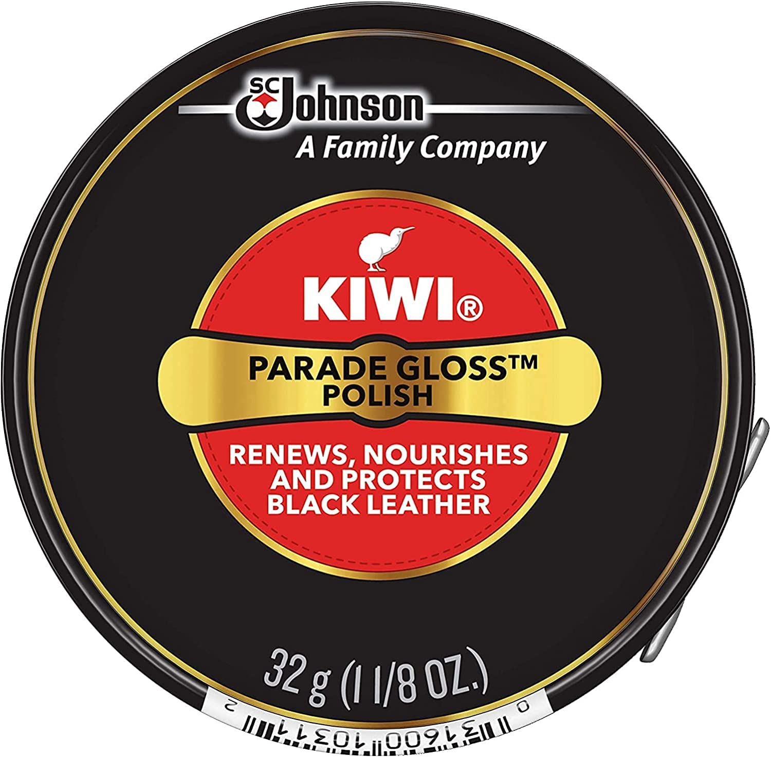 KIWI Parade Gloss Premium Shoe Polish Paste, 1-1/8 Ounce, Black - 6 Pack