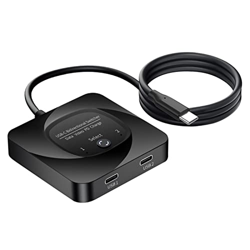 USB C Switch Selector, 2 in 1 Output 8K 60Hz HD Type C Bi Direction Switcher Splitter for Monitor, One Switch, Power Indicator