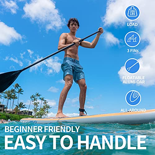 MOUSA 11'x33'' Inflatable Paddle Board, Stable Ultra Wide SUP, Dual Player Paddle Boards for Adults, Strong Inflatable Material, Anti Slip Deck, ISUP Yoga, 20 lbs Light SUP Board