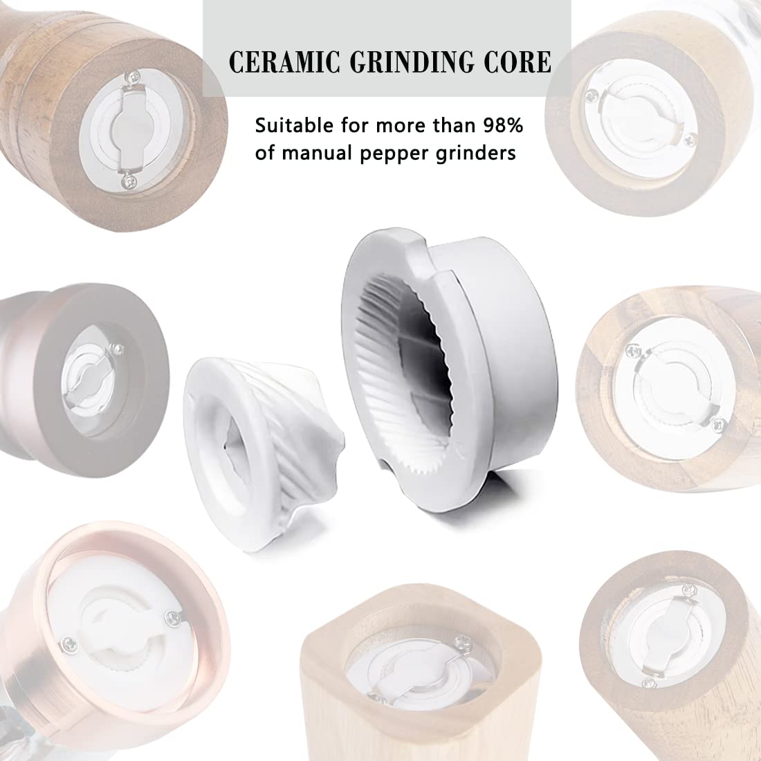 ROLMZJX Salt and Pepper Grinder Ceramic Grinder Core Pepper Mill Accessories (3Pcs)