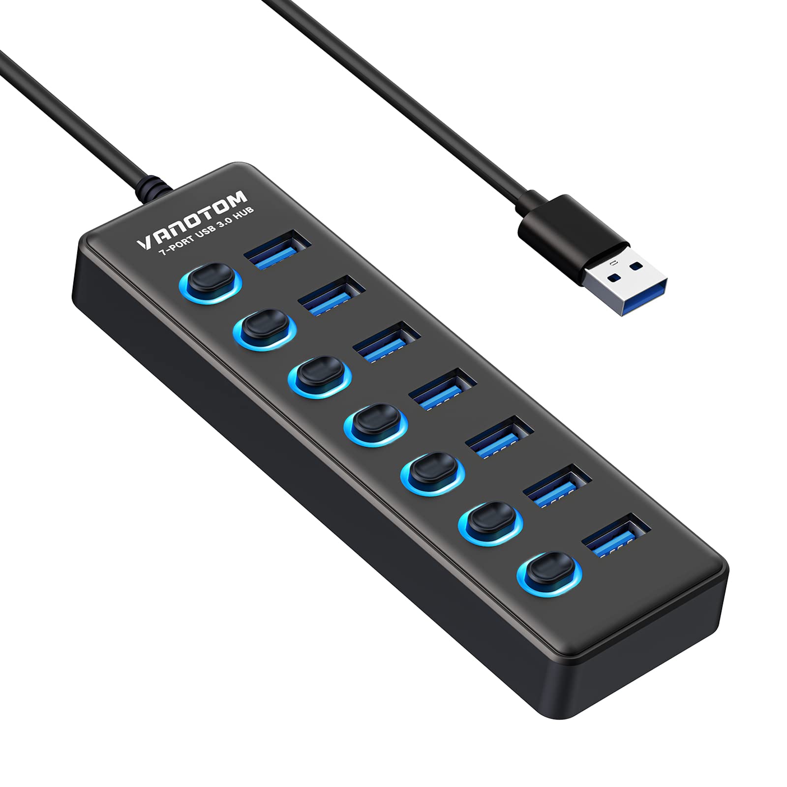USB Hub,VANOTOM 4 Port USB 3.0 Hub Splitter,USB Port Extender for Laptop,Desktop,Surface Pro