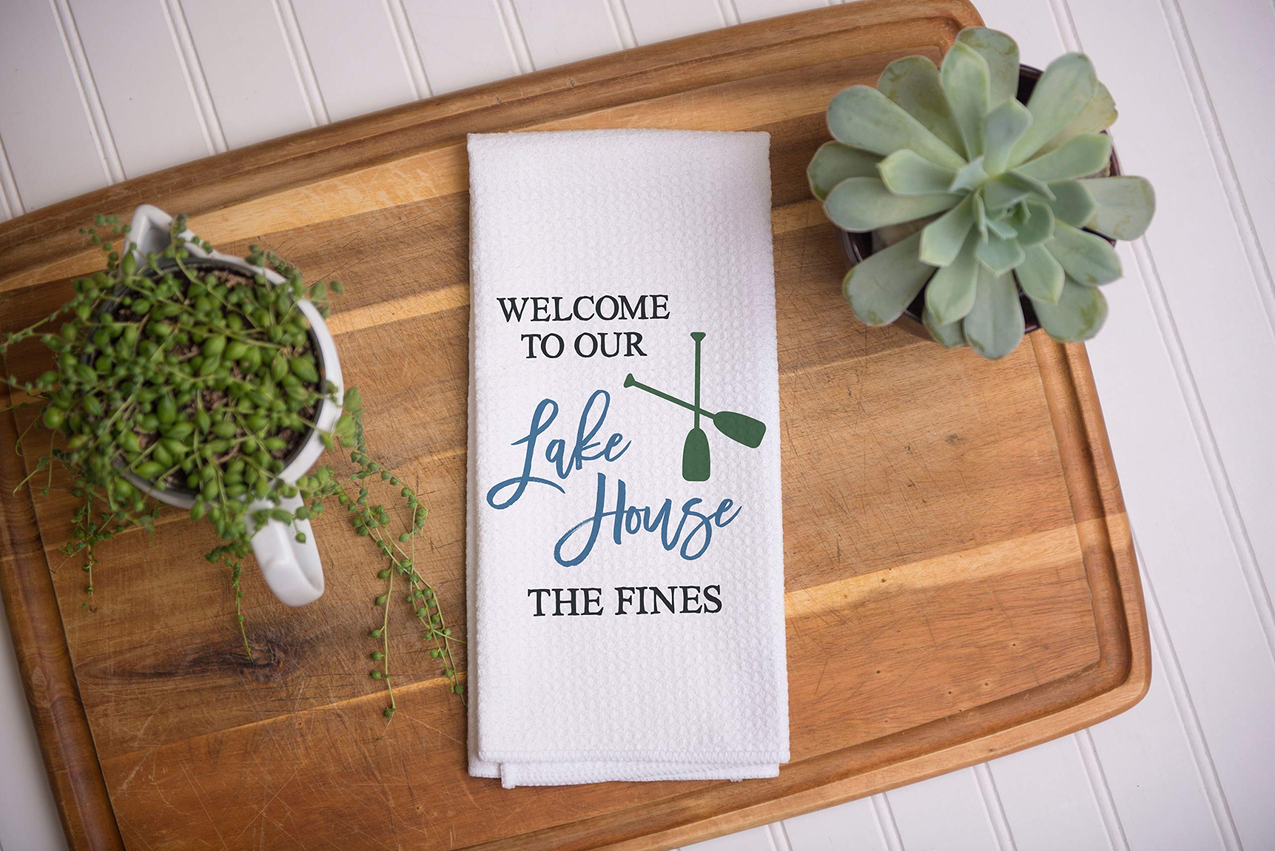 Personalized Lake House Kitchen Towel | Personalized Lake House Tea Towel | Family Name | Lake House Hand Towel | Lake House Gift | Kitchen Decor