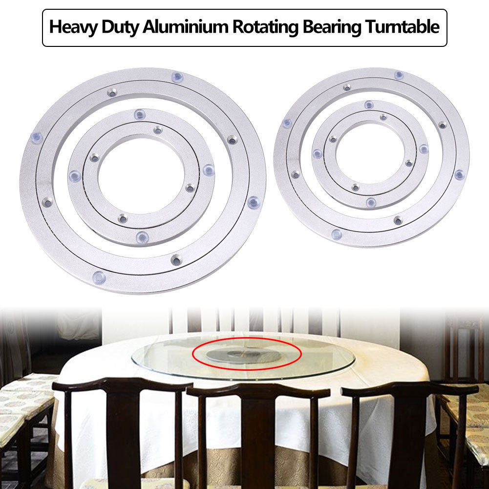 Rotating Bearing Plate, Rotating Heavy Duty Aluminium Alloy Rotating Bearing Plate Turntable Round Dining Table(4 inch*H8.5MM)