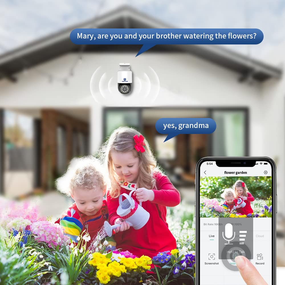 Sinliton 4MP Security Camera, Outdoor/Home Monitor Pan-Tilt 360° View Security Cameras, 2.4G WiFi Camera, Motion Detection Alarm, 2 Way Audio,SD/Cloud Storage, IP66
