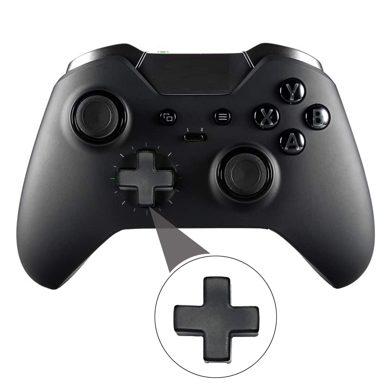 Magnetic Metal Directional Pads Kits, D-pads (Faceted & Standard) Replacement Parts for Elite Series 2 Controller, Xbox One Elite Controller, Xbox One, Xbox One S/X controllers (Black)