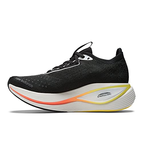New Balance Women's FuelCell SuperComp Trainer V1 Running Shoe, Black/Black Metallic/Neon Dragonfly, 8.5
