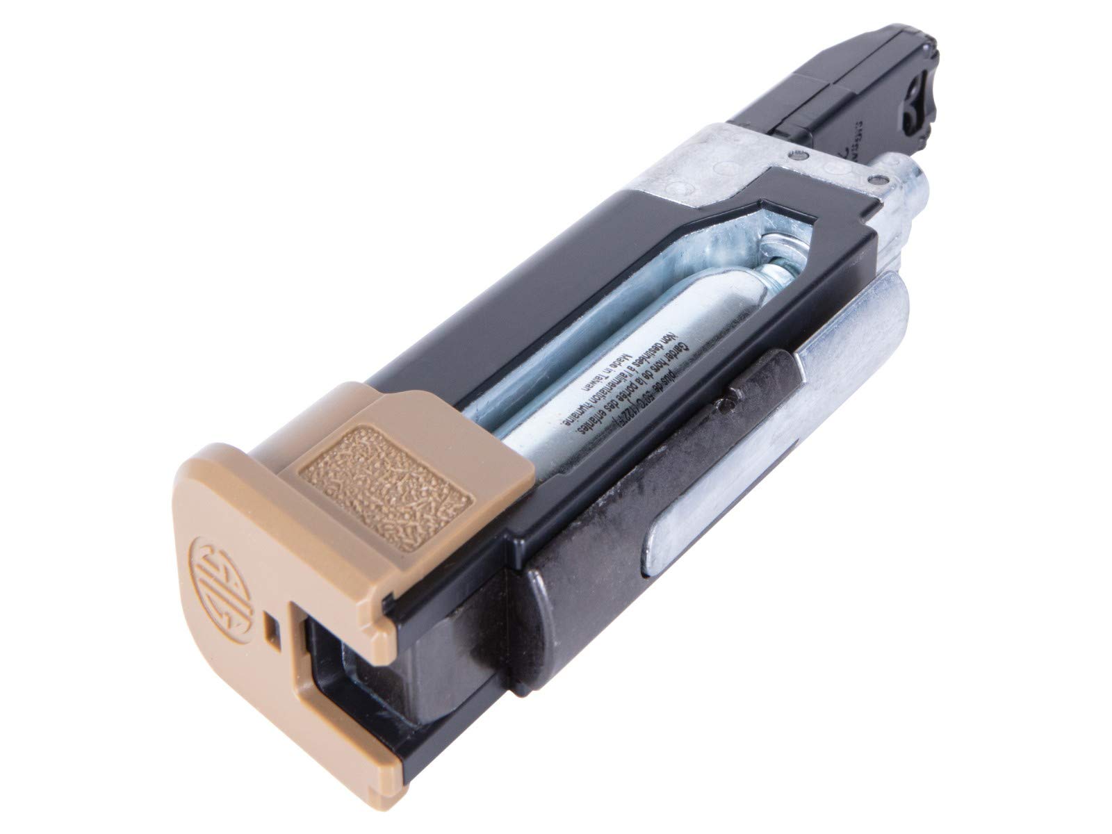 M17 Sig Sauer ASP Airgun Air Pistol .177 Cal Coyote TAN with 15 C02 Tanks and 2 Rotary Belts and 500 Lead Pellets Bundle 2 Rotary Belts+ Accessories