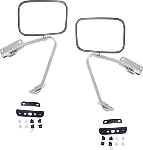 Kool Vue Left & Right Door Mirrors Compatible With Ford F-150 1987-1991 Polished Pair