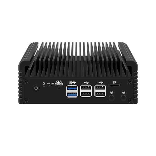 Micro Firewall Appliance, Mini PC, OPNsense, VPN, Router PC, Intel Alder Lake-N 12th Gen N100, HUNSN RJ35, GPIO, TF Slot, HDMI, DP, 4 x 2.5GbE I226-V, 8G DDR5 RAM, 128G SSD