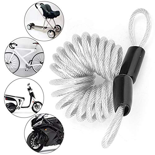 Pinsofy Wire Lock Steel Wire Lock, Bicycle Lock, Anti Theft Secure Durable for Luggage Bicycle Helmet