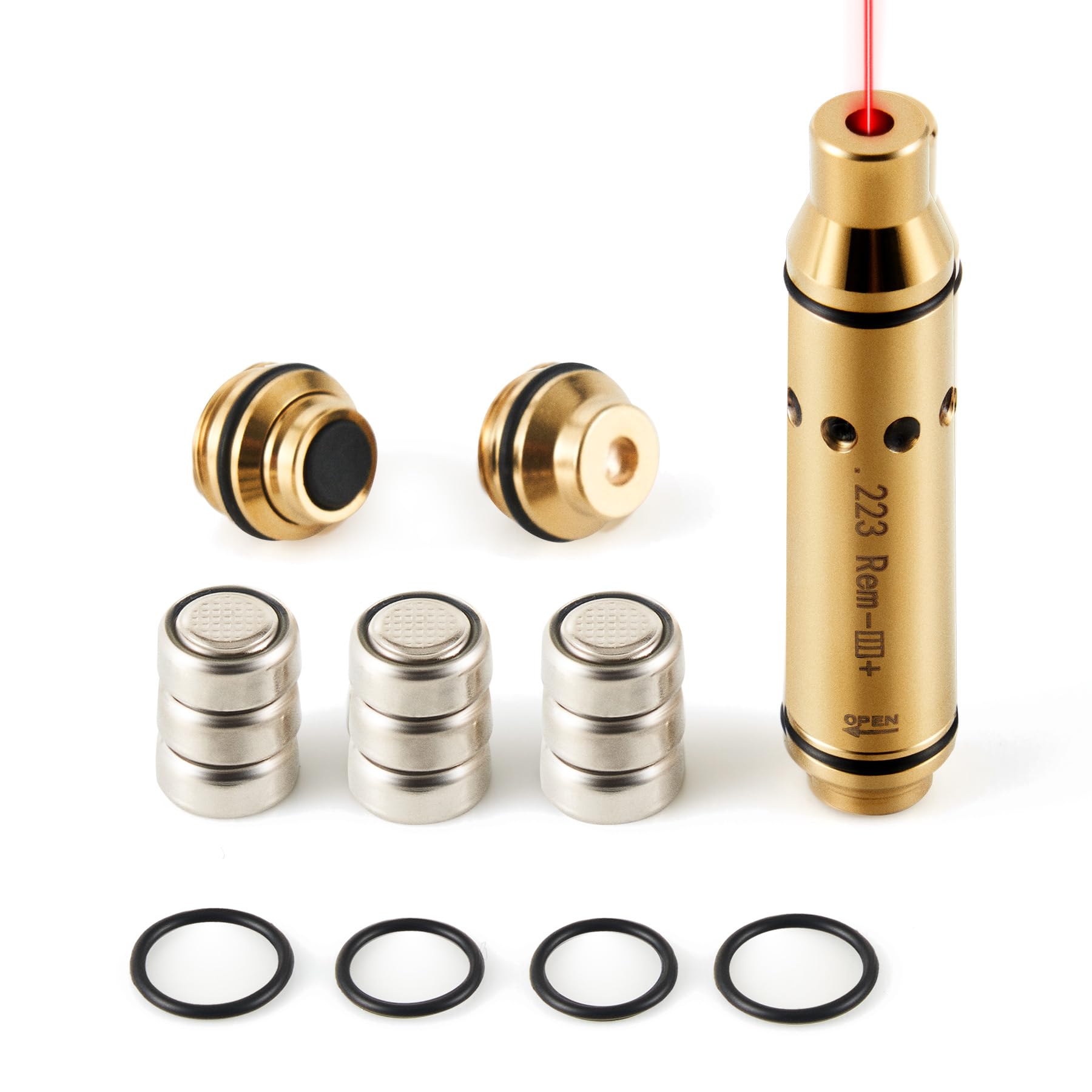 PINTY Dry Fire Laser Training Cartridge, .40 S&W Laser Ammo Bullet for Dry Fire Training Practice, Red Laser Ammunition Shooting Accessory with Batteries, O Rings, & Back Caps for Pellet BB Guns More