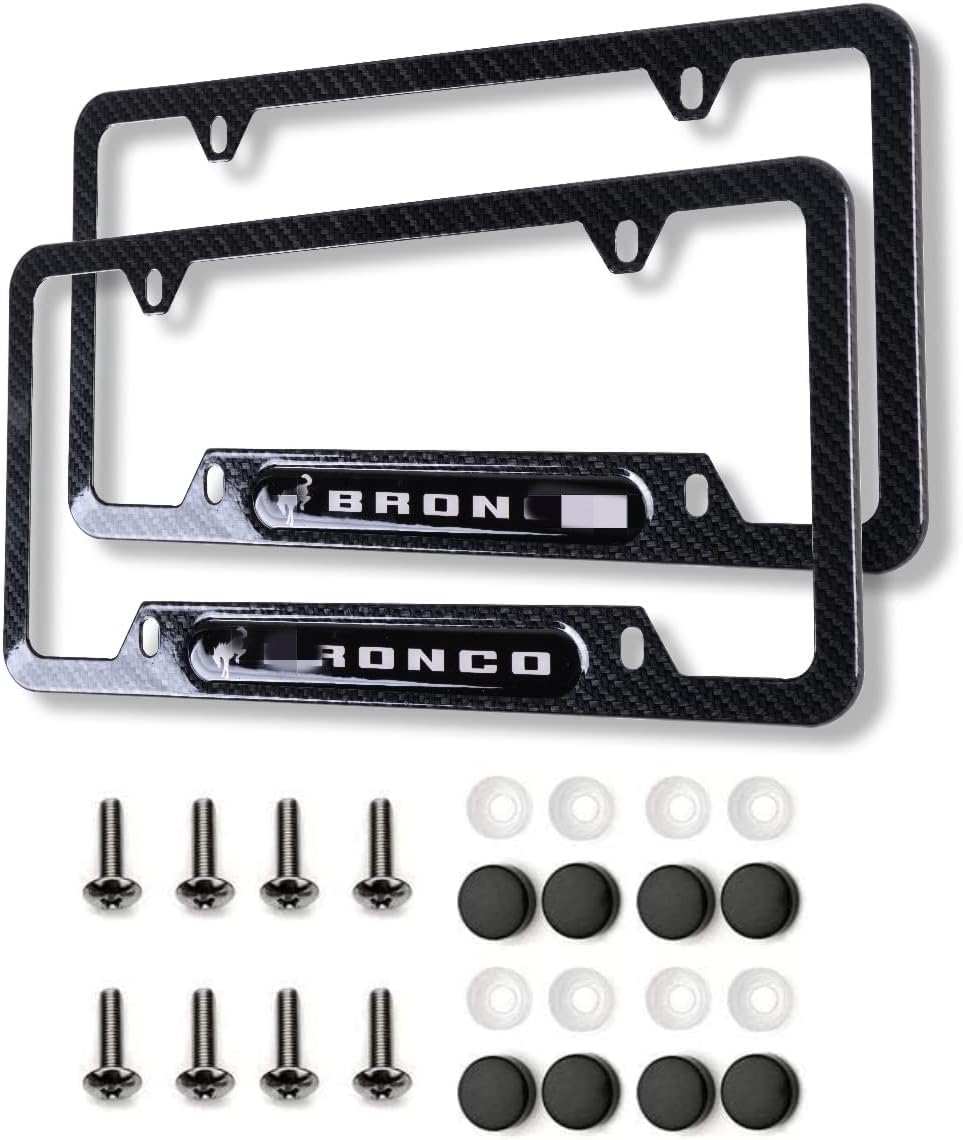PartBob Carbon Fiber License Plate Tag Frame Cover Holder -Stainless Steel (2)