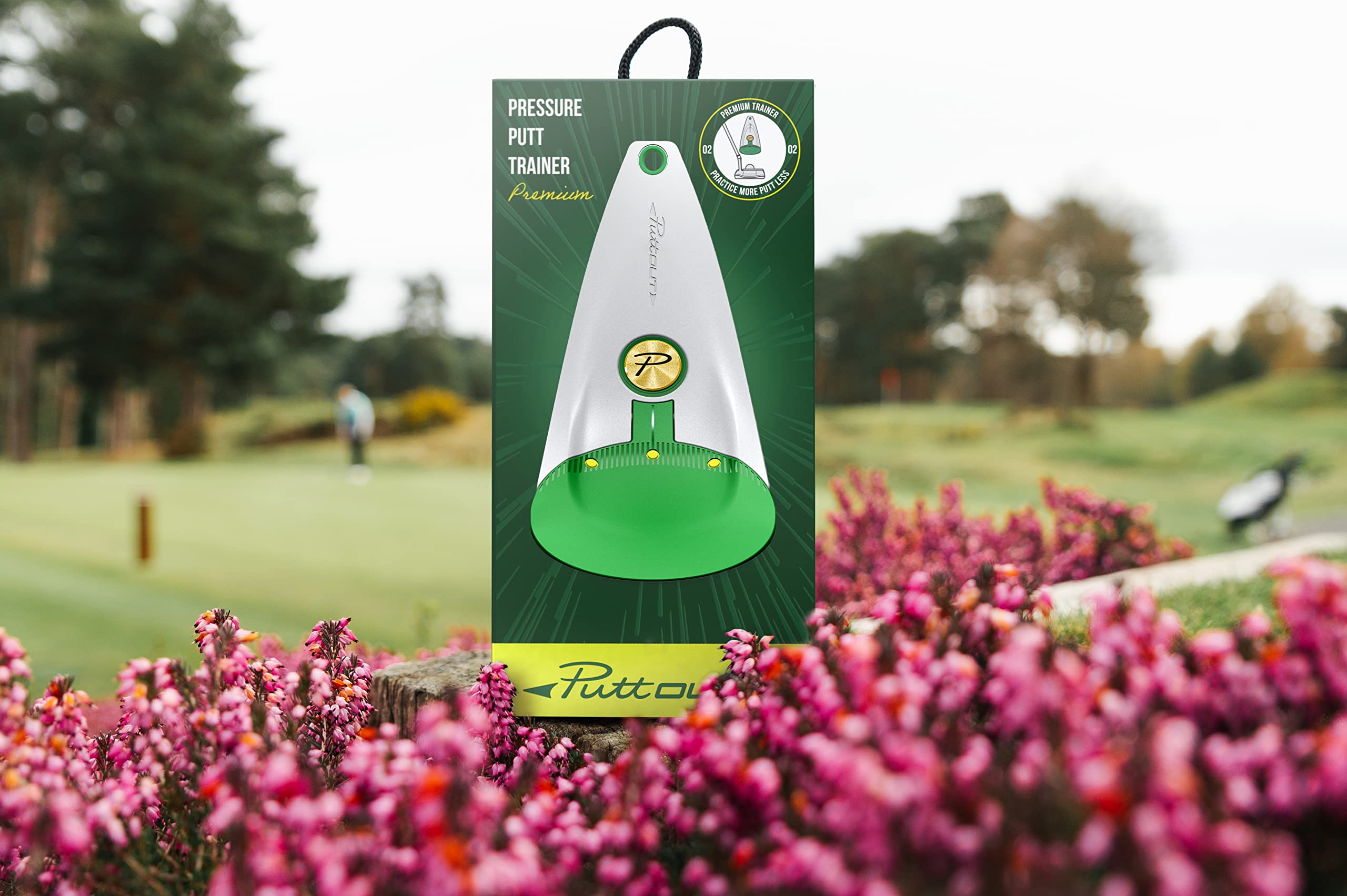 PuttOut Premium Pressure Putt Trainer, Perfect Your Golf Putting, Green/White