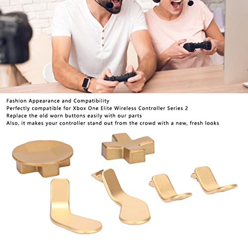 PUSOKEI Metal D-Pads, Stainless Steel Trigger Paddles and 2 Interchangeable D Pads, Gamepad Trigger Buttons Replacement for Elite Series 2 Controllers