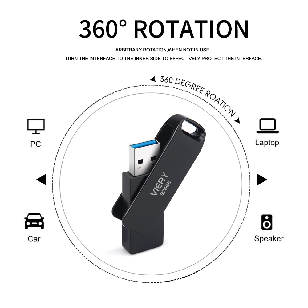 USB Flash Drive 976GB,High Speed USB 3.0 Drive, 976GB Large Capacity Flash Memory Stick for PC,Laptop,Thumb Drives,USB Jump Drive