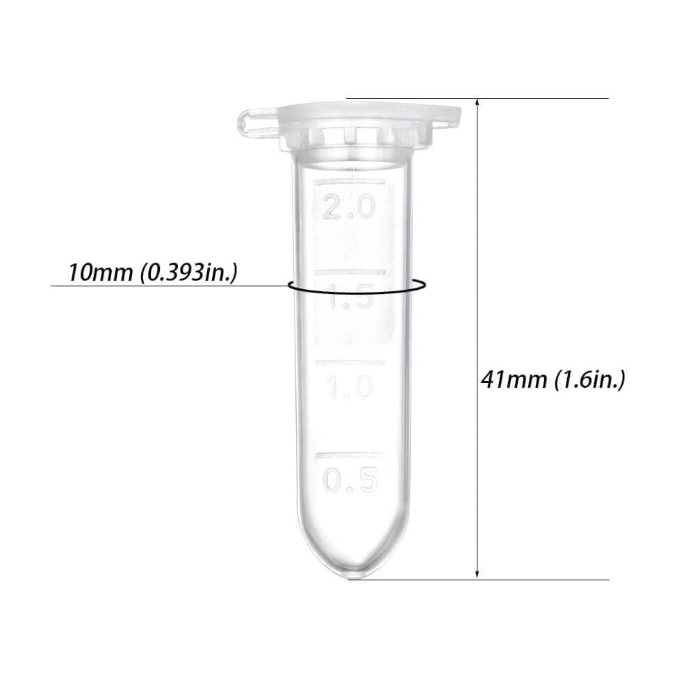 zoomto 2ml Microcentrifuge Tubes 1000PCS,Centrifuge Tubes with Attached Lid,Clear Round Micro Centrifuge Small Sample Bottle Vials Container for Lab,Plastic Lab Snap Tubes,[2ml, 2 Bag Packs,1000PCS]