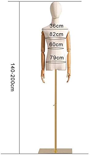 Mannequin Torso Mannequin Dress Form Torso Apparel Jewelry Display Stand Female Tailors Dummy Dressmakers Dummies Fashion Torso Body Display Bust with Solid Wood Arm Rota