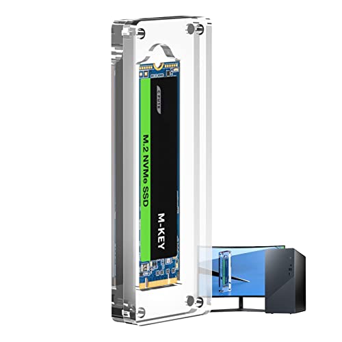 SuTL M.2 2280 SSD Protector Case | Anti-Shock Acrylic Protection SSD for Desktop Holder with 1 Slot,Clear Acrylic for M.2 2280 Solid States Drive Anti-Static with 1 Slot