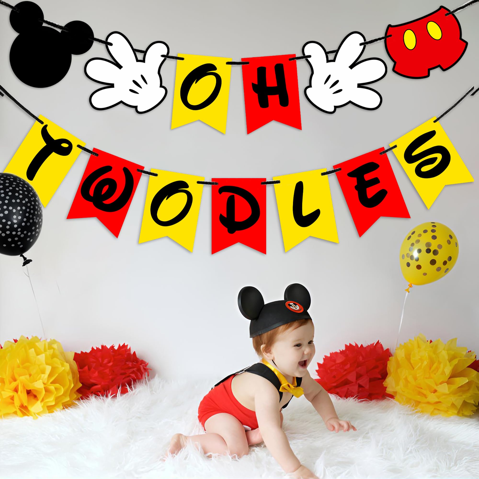 Oh Twodles Banner for Mouse Birthday Party Decorations 2nd Birthday Decorations Banner Oh Twodles Birthday Party Supplies Boy