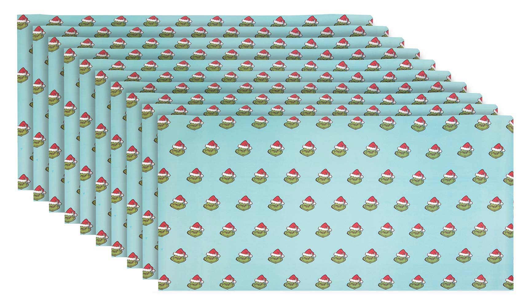 Limecute 10 Sheets -Grinch Wrapping Paper Gift Wrap Christmas Funny Holidays Roll for Gifts