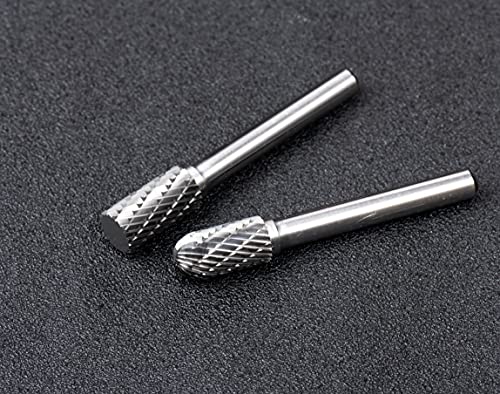 YUFUTOL Carbide Burrs Set 10pcs Double Cut Solid Carbide Rotary Burr Set 1/4" Shank Die Grinder Bits for Steel,Metal Carving, Polishing,Engraving,Drilling