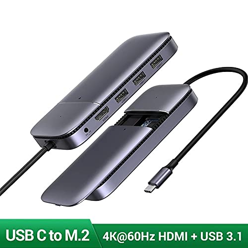 XXXDXDP USB C HUB USB Type C 3.1 to M.2 B-Key 4K 60Hz USB 3.1 10Gbps USB C HUB Splitter