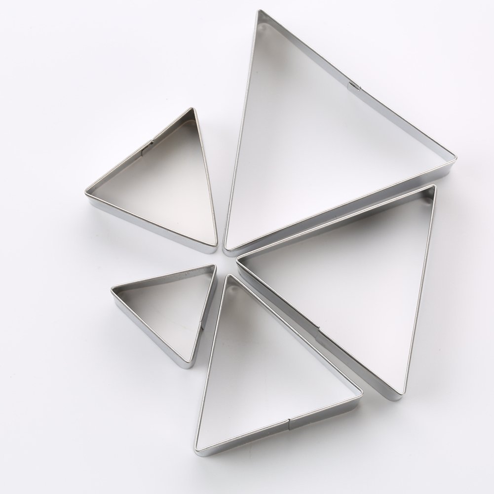 SK Triangle Shape Cookie Cutter Set, Stainless Steel, 5-Piece, Small(2.7in)