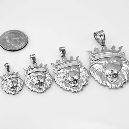 LA BLINGZ Sterling Silver Lion King Pendant (Large - 1.75")