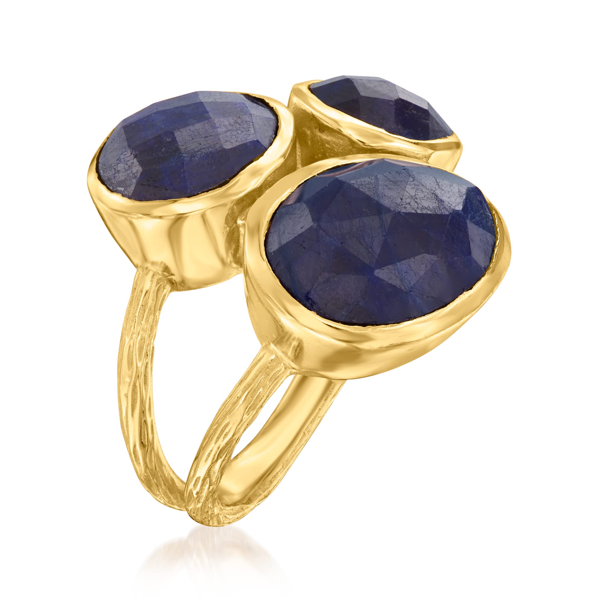 Ross-Simons 11.70 ct. t.w. Sapphire Ring in 18kt Gold Over Sterling. Size 8